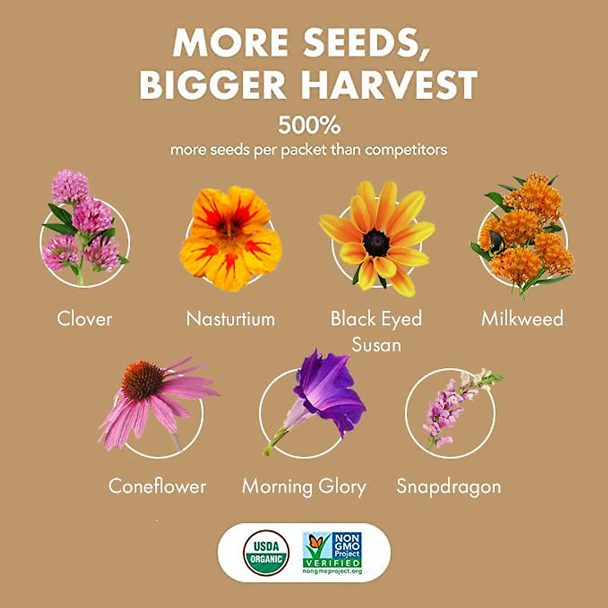 Vibrant Wildflower Garden Pod Kit (12-Pod) for LYKO/QYO/Yoocaa Hydroponics Growing System, 12-Pod Square with Growing Guide