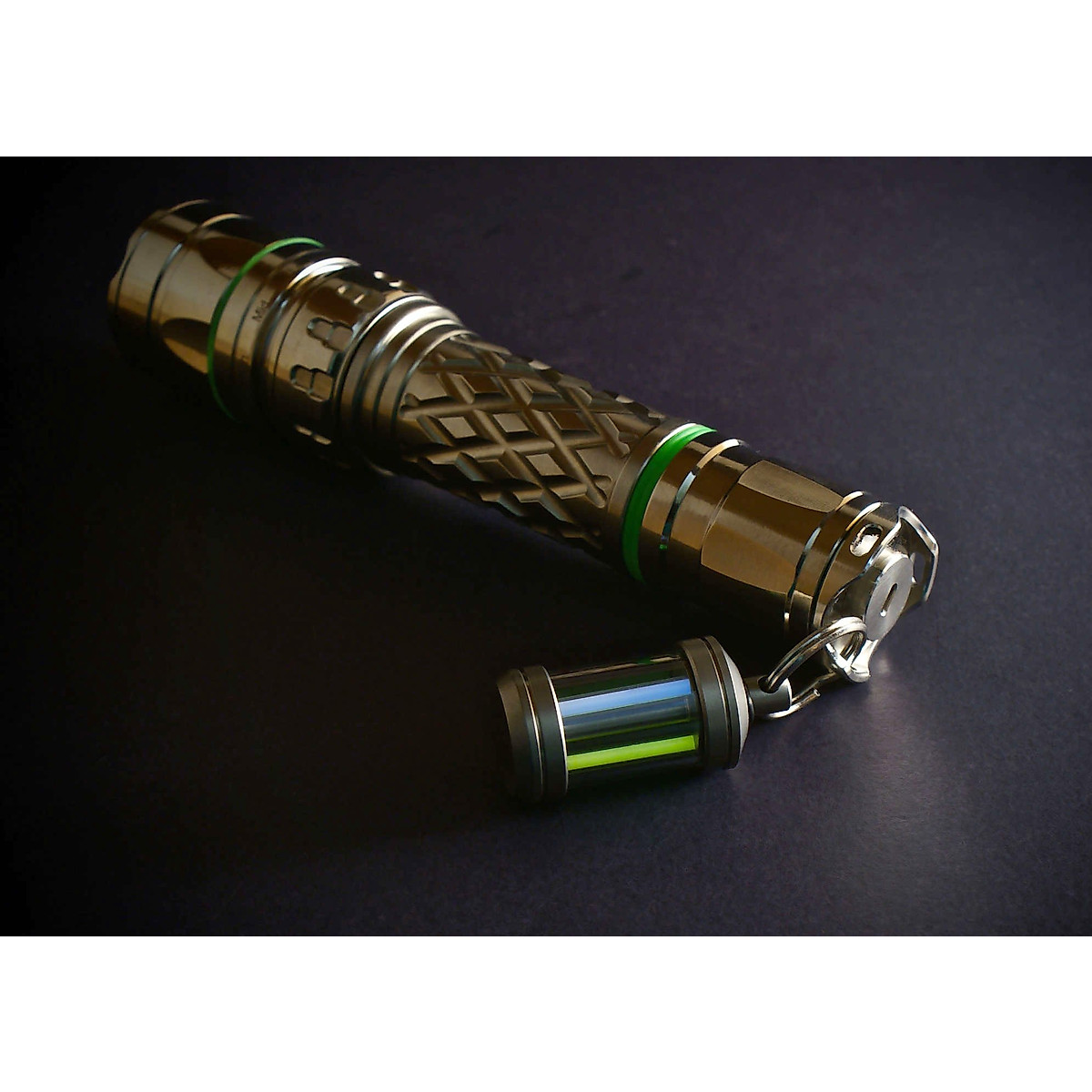 TEC-T323-3W Isotope Reactor Fob - Titanium Tritium Lantern - Accepts 3mm x 23mm Tritium Vials - Camping Accessories - Gifts for Men - Glow in the Dark Keychain Accessories - Survival Gear - Cool Stuff