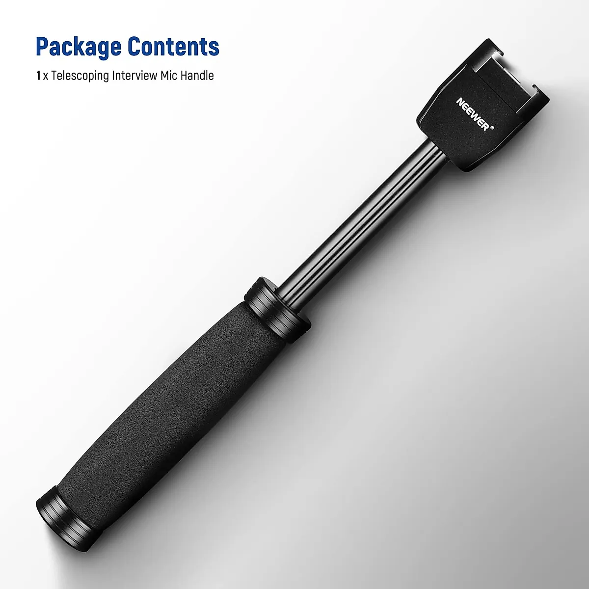 Neewer 8.7"/22cm Telescoping Interview Mic Handle for Wireless Go, Lavalier Video Microphone Handheld Adapter with Cold Shoes Compatible with RODE Wireless Go II DJI Mic CM22, MS003