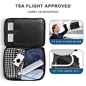 Large Travel Backpack, Carry On Backpack for Airplanes, 17 inch Laptop Backpack for Men, 45L Expandable Waterproof Backpack, Traveling Computer Backpack with USB Port, Teacher Travel Bag, Black