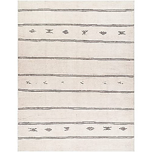 SURYA Becki Owens x Rivi Moroccan Area Rug, 7'10" x 10', Light Grey
