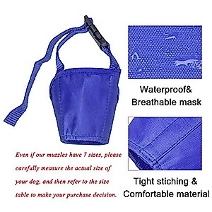 Coppthinktu Dog Muzzle Suit, 7PCS Dog Muzzles for Biting Barking Chewing, Adjustable Dog Mouth Cover for Small Medium Large Dogs, Soft Comfortable Dog Muzzle for Long Snout