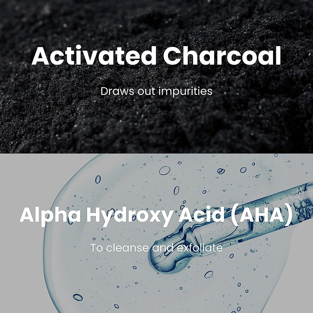 BLAQ Activated Charcoal Face Wipes - Dual Sided Charcoal Facial Cleansing Cloths - Makeup Remover, Exfoliating AHA boosted, Pore Cleansing for Acne Prone Skin - Travel Size Face Wash Cloth - 25 pcs