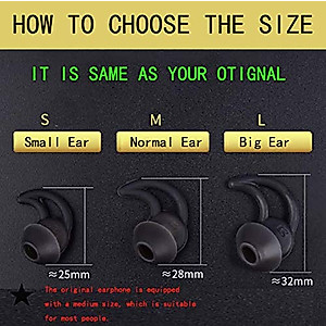 Silicone Ear Tip Earbud for Ear Tip QC20 QC20i QC30 Soundsport SIE2 SIE2i IE2 IE3 Earbud in-Ear Bluetooth Headphones (2 Pairs Black-M)