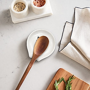 LRUIOMVE Ceramic Coffee Spoon Holder and Spoon Set Funny Coffee Quote - All I Need Today Is A Little Bit Coffee - Coffee Spoon Rest - Coffee Bar Accessories Station Decor Ideal Gift for Coffee Lovers