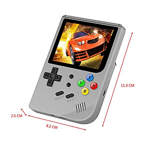 Neutral Handheld Game Console，Mini Hand-Held Game Player Retro Game 300 Game Console RG300 Retro Game Hand-Held 16G Internal 3 Inch Video Game Console Best Gift Tony System(Gray)