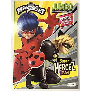 Bendon Inc. Miraculous Ladybug Coloring Book for Activities - Jumbo Coloring Activity Book, Fun Children Coloring and Activity Book for School, Home or On-The-Go - One 80-Page Book, Style May Vary