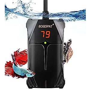 BOEESPAT Small Aquarium Heater 50W Fish Tank Heater for 5/10 Gallon Betta Fish with LED Temperature Controller and Smart Thermostat
