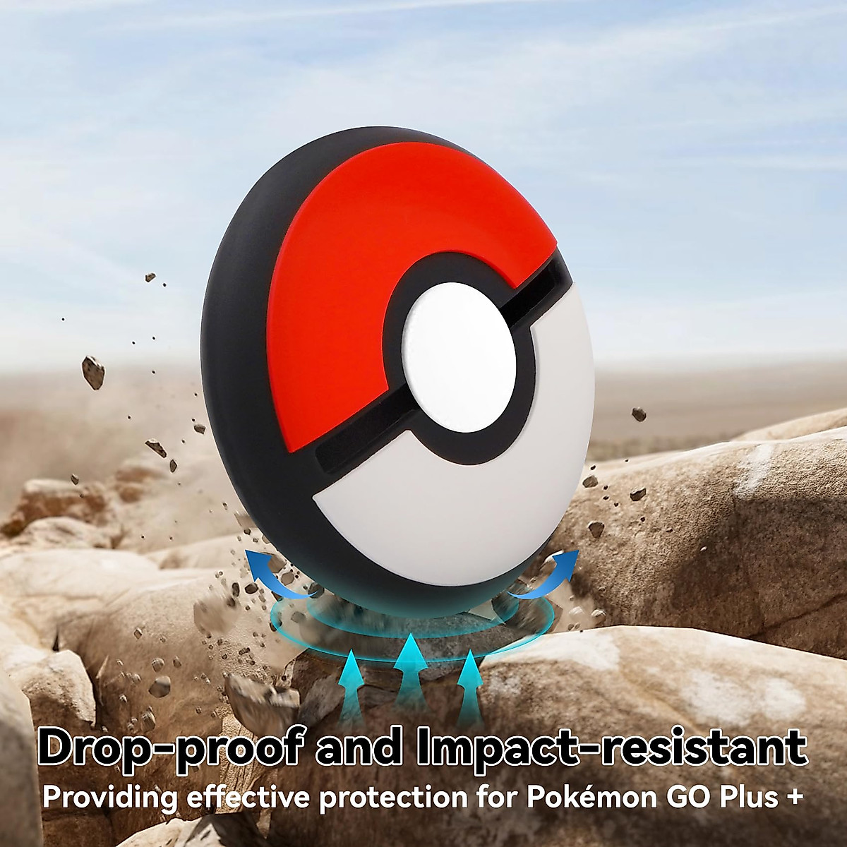 Protective Case for Pokémon GO Plus + 2023, AOYYUBK 2 Pack Waterproof Soft Silicone Case with Wrist Strap,Shockproof Anti-Scratch Case Cover for Pokémon GO Plus +