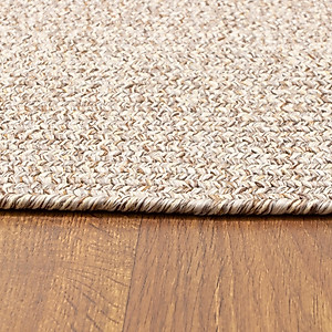 Super Area Rugs Rustic Farmhouse Living Indoor/Outdoor Reversible Braided Rug - Made in USA - Beige Mix 8' X 11' Oval