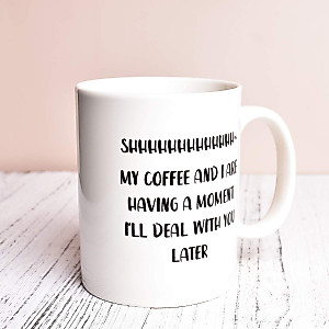 Bosmarlin Large Funny Mug Gift for Coffee Lover, Big Humor Cup Office Worker, 17.5 Oz, Dishwasher and Microwave Safe