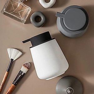 Soap Dispenser 300ml Foam Soap Dispenser Bathroom Ceramic Lotion Shampoo Bottle Conditioner Empty Bottle Soap Dispenser Bathroom (Color : White Liquid)