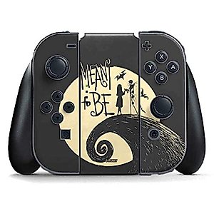 Skinit Decal Gaming Skin Compatible with Nintendo Switch Joy Con Controller - Officially Licensed Disney The Nightmare Before Christmas Jack and Sally Meant to Be Design