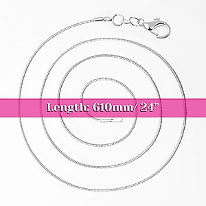 Paxcoo 30 Pack Bulk Necklace Chain Silver Plated Necklace Snake Chains for Jewelry Making, 1.2 mm (24 Inches)