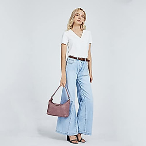 Handbag and Shoulder Bag for Women, Fashion Designer Woven Handbag Ladies Hobo Bag Purse Faux Leather Bag Tote Bag