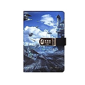 HMEI A5 Password Lock Journal Diary Digital Password Notebook Locking Journal Diary With Gift Box For Gift 260 Pages fashion notebook (Color : Horizontal line page, Size : Rr)