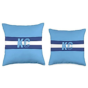 Kansas City Home & Lifestyle KC Kansas City Retro Horizontal Stripes Powder & Royal Blue Throw Pillow, 18x18, Multicolor