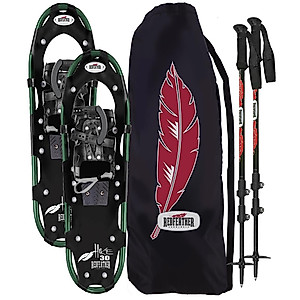 RedFeather Women's HIKE 25 Inch Recreational Series Snowshoe Kit with SV2 Bindings, Ski Poles and Carry Bag - 157510KIT