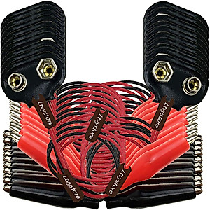 Ltvystore 9V Battery Snap with Alligator Clips, 20Pcs 9 Volts Battery Clip to Dual Alligator Clip Adapter Cable 7.17Inch
