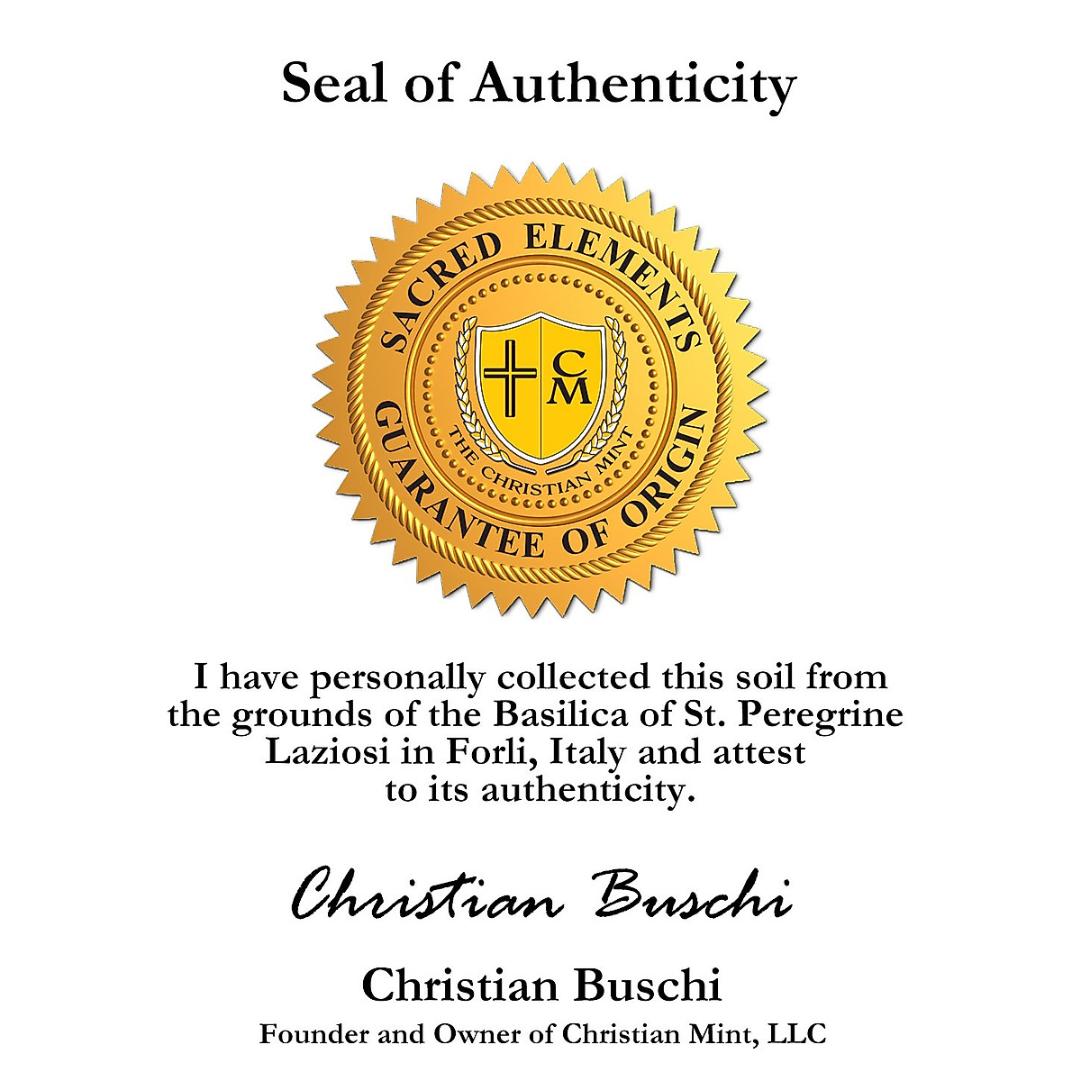 The Christian Mint, LLC St Peregrine Patron Saint of Cancer Medal w/Capsule of St Peregrine Soil (Women's 3/4-inch diameter)