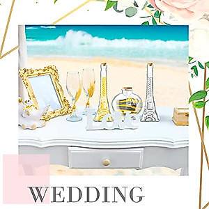 Eaasty Unity Sand Set for Weddings Sand Ceremony Kit Clear Tower and Heart Shaped Vase with Lid Glass Decorative Jars with Sand for Wedding Engagement Ceremony Party Decor