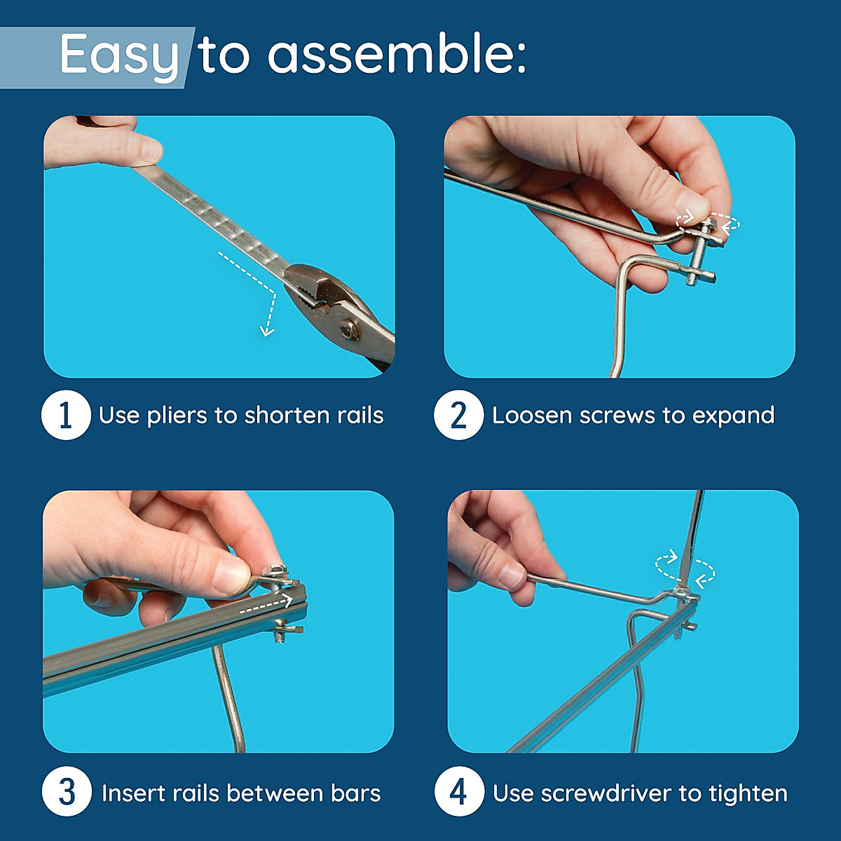 Blue Summit Supplies Letter Size Hanging File Bars, 2 Pack, Sturdy Steel Metal File Cabinet Bars for Hanging Files on Desktop or in File Drawers, Set of 2