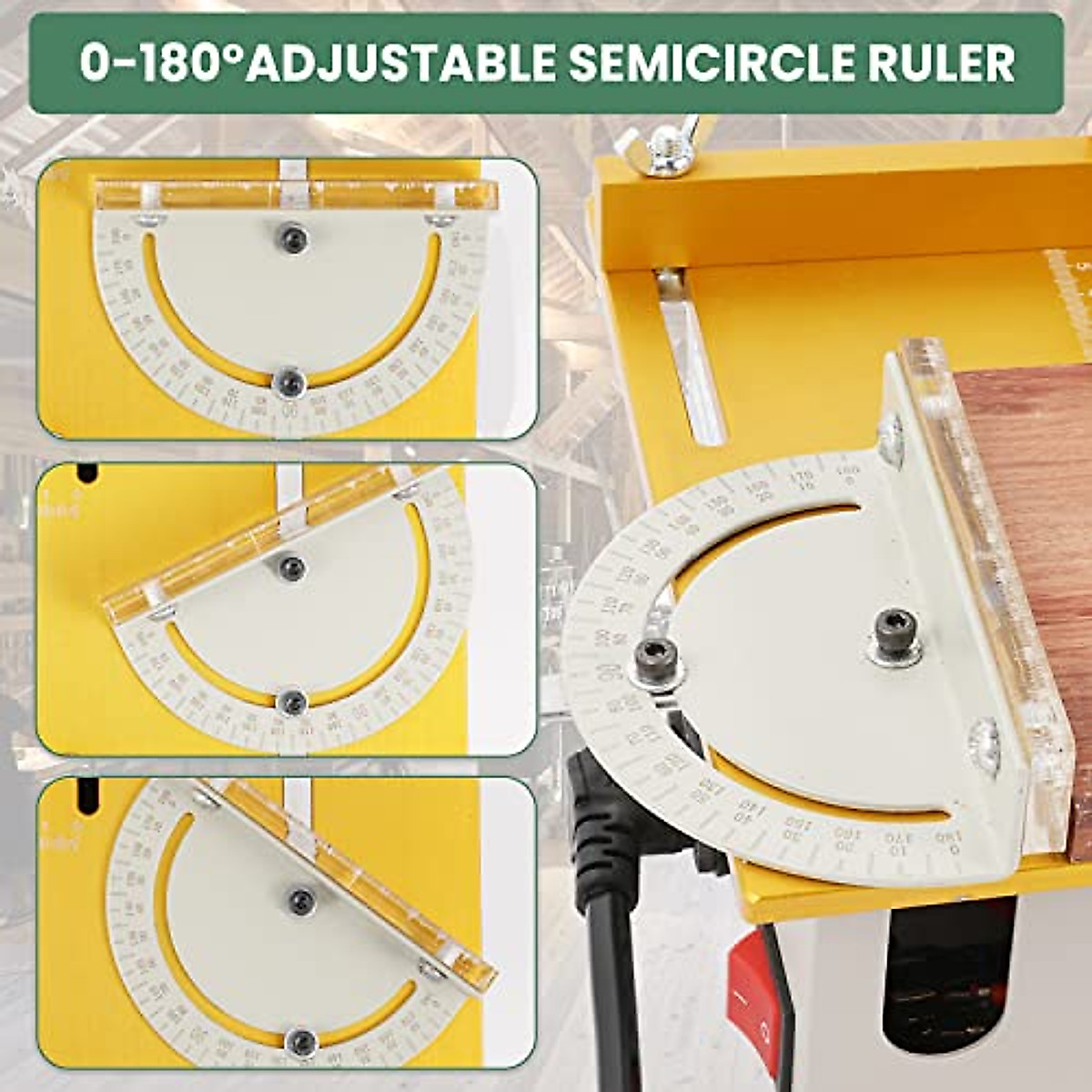 Huanyu Mini Table Saw Upgraded 300W 9000RPM Precision Multifunctional Table Saws Woodworking Lathe Polishing Bench Handmade Adjustable Blade Model Electric Portable Cutting Saw For DIY Crafts (Group1)