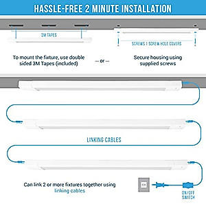 Parmida LED Technologies LED Slim Under Cabinet Light - Additional Accessory: 2FT Linking Cable - (1 Pack) White