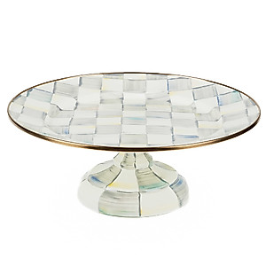 MACKENZIE-CHILDS Sterling Check Enamel Pedestal Platter - Small