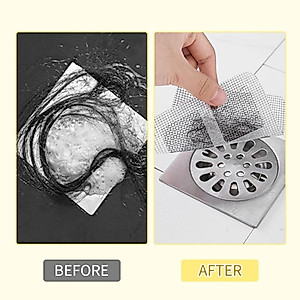 Disposable Hair Drain Stickers, 2024 Upgraded Disposable Shower Drain Cover Hair Catcher Mesh Stickers, Floor Drain Sticker Sink Drain Strainer Screen Catcher for Bathroom Bathtub Kitchen (10 Pack)