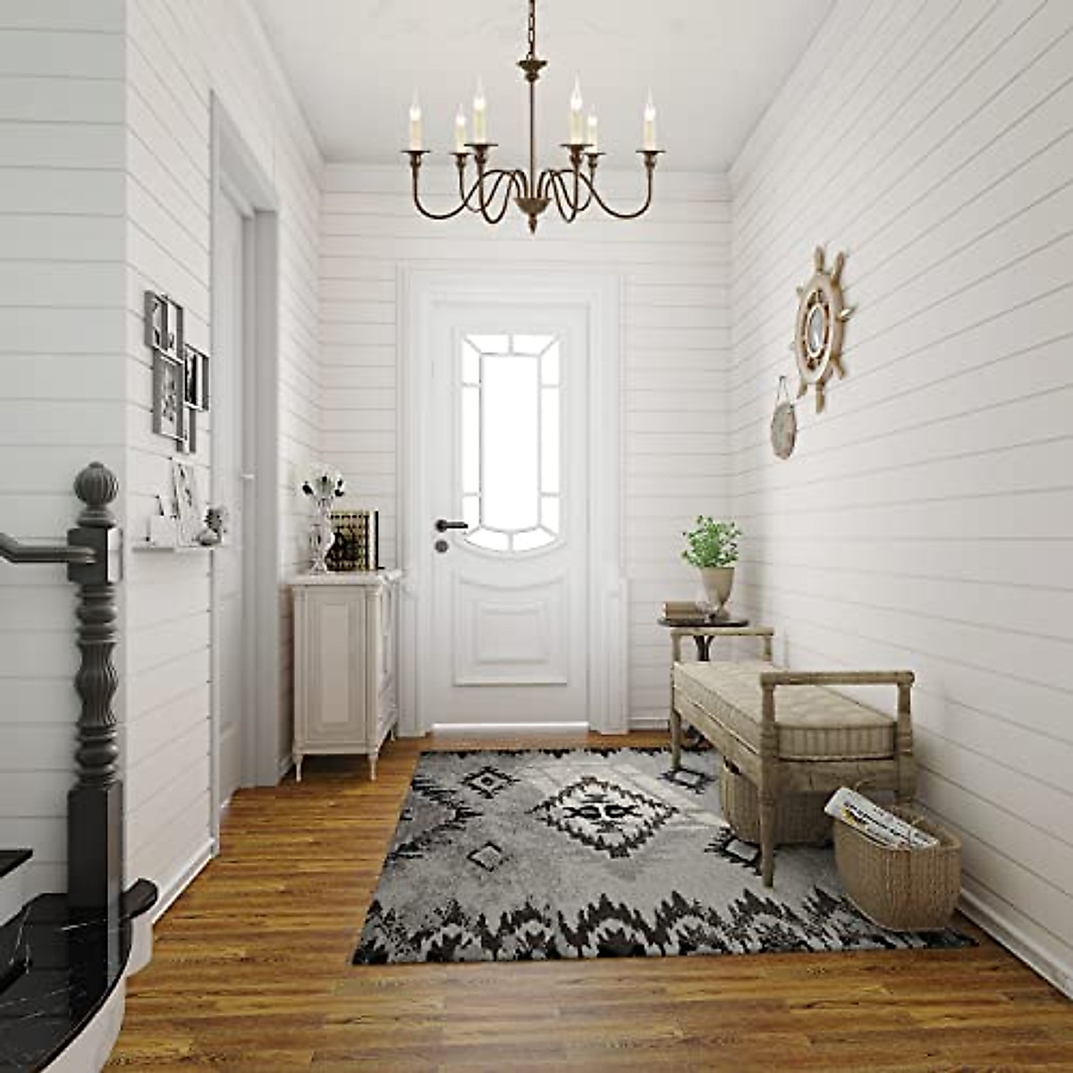 LNC 25.6" Farmhouse Chandelier, 6-Light Fixture for Dining & Living Room, Foyer, Entryway and Bedroom (Oil Rubbed Brown)