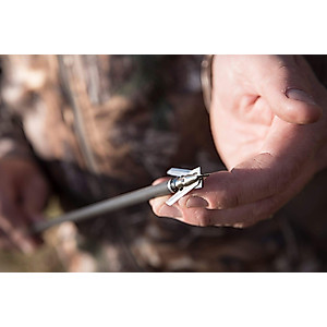 RAGE Hypodermic 2-Blade 100 Grain Broadhead with Exclusive Hybrid Tip, One Piece Stainless Steel Ferrule, Shock Collar Technology, .035” Stainless Steel Blades and a 2”+ Expandable Cut - 3 Pack