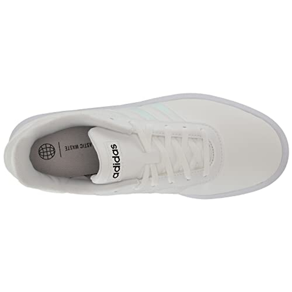 adidas Women's Court Platform Skate Shoe, White/White/Black, 9