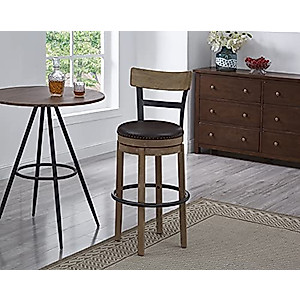 Ball & Cast Swivel Pub Height Barstool 29 Inch Seat Height Light Brown Set of 1