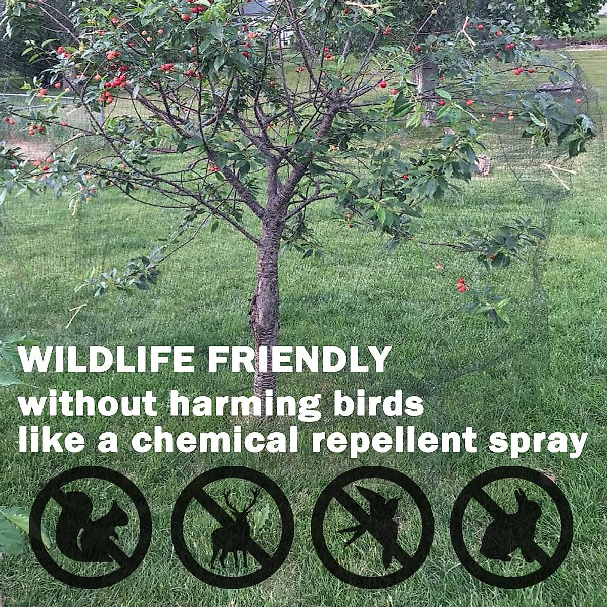 POYEE Garden Netting - 7 x 100 FT Heavy Duty Garden Net for Vegetables and Fruit Trees