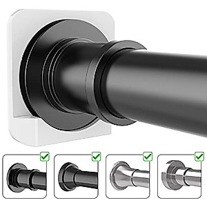 Shower Rod Holders for Wall, Adhesive Shower Curtain Rod Holder No Drilling, 2 Pack Waterproof Shower Rod Mount Retainer for Wall