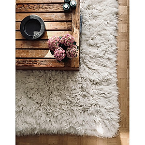 Stylish Super Thick Flokati Rugs. Long 3.5” Organic Wool Pile. Shaggy Natural Wool Area Rug. (3' x 5')