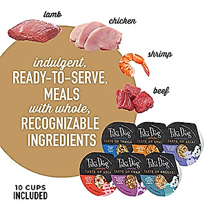 Tiki Dog Taste of The World Whole Food, Vareity Pack of Gourmet International Flavors in Broth, Culinary Inspired High Protein and Moisture Rich Superfoods Wet Dog Food, 3 Oz Cups, Case of 10