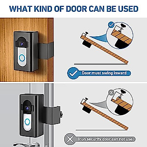 Anti-Theft Video Doorbell Mount, No-Drill Ring Video Doorbells Holder, Camera Doorbell Mount Not Block Sensor, Adjustable Blink Doorbell Bracket for Home/Apartment/Office Room