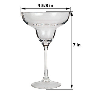Lily's Home Unbreakable Acrylic Margarita Glasses, Made of Shatterproof Plastic and Ideal for Indoor and Outdoor Use, Reusable, Crystal Clear (10 oz. Each, Set of 4)
