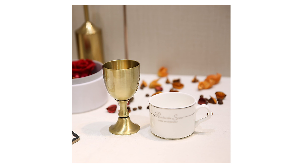 Taganov Brass Chalice Cup - Handcrafted Wine Goblet for Special Occasions