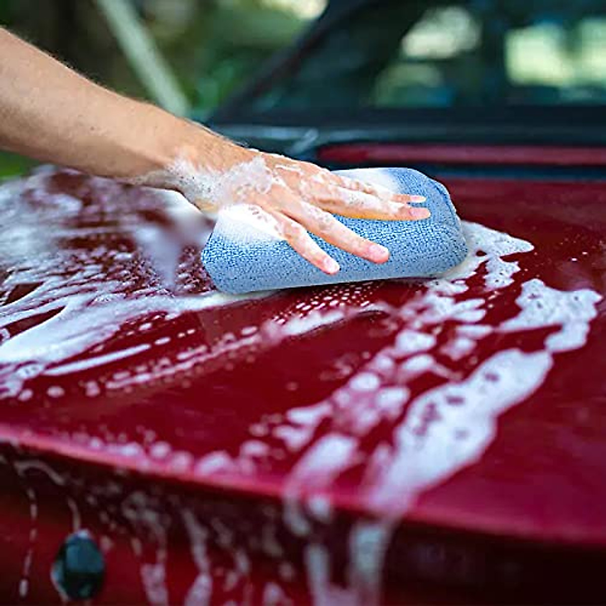 Carkio Car Wash Microfiber Sponges Block House Clean Sponge 5 inch Round Microfiber Waxing Sponge Car Cleaning Kit Pad (10pcs)