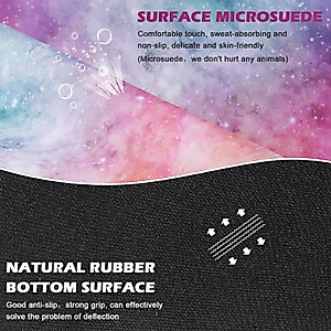 GOOGIC Suede Rubber Yoga Mat, Non-Slip Yoga Mat 4.5mm Thick Lightweight Printed Travel Mat with Strap Exercise Mats for Home Workout- Ideal for Yoga, Pilates, Fitness(Galaxy Pink)