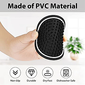 BARsics Drink Coasters Set, 3.75" Black Non-Slip PVC Coasters with Metal Wire Holder, Durable and Elegant Design for Kitchen, Home Bar, Restaurants Table (Pack of 6)