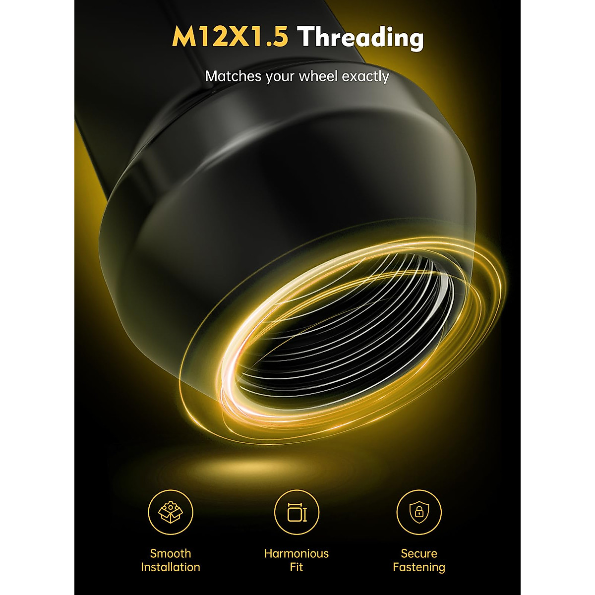 MIKKUPPA 24pcs M12x1.5 Lug Nuts - Replacement for 1984-2022 Toyota 4Runner, 1995-2021 Tacoma, 2000-2006 Tundra Aftermarket Wheel - Black Closed End Lug Nuts