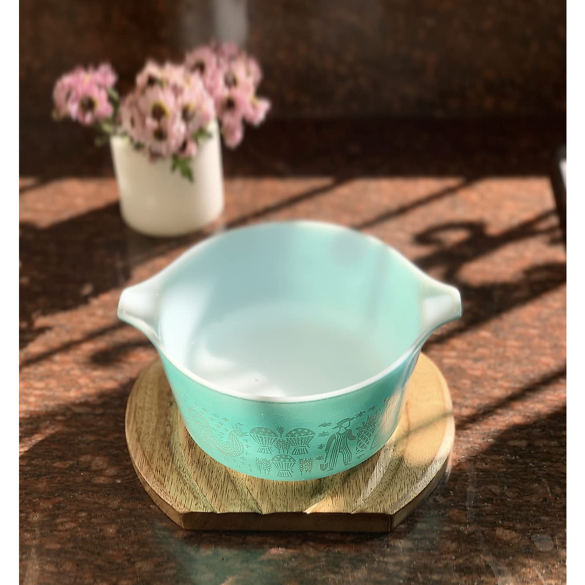 Handmade Wooden Trivet for Hot Dishes Plates & Pots Holder Hot Pad for Kitchen & Dining Table Decor Cookware Heat Resistant Rustic Decorative Carvings 8 Inches Tabletop Home & Dining Table Essentials