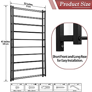 AQAREA Wine Rack Wall Mounted Wine Rack (Black/Metal) 20 Bottle Wine Rack Wall Mounted, Assembled Wall Wine Storage Holder
