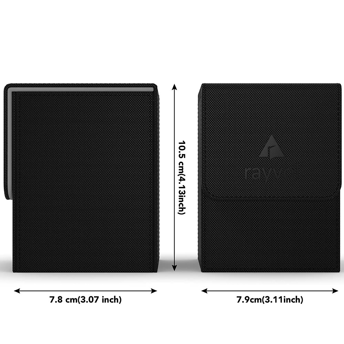 Rayvol Premium 100+ Card Deck Box for MTG, 2 Dividers and 100 Penny Sleeves per Box, Card Deck Case for Magic Commander, YugiOh, other TCG Cards