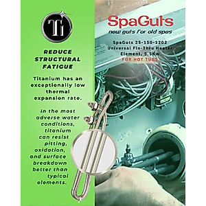 SpaGuts 25-150-1202 Universal Flo-Thru Heater Element, 5.5Kw, Titanium