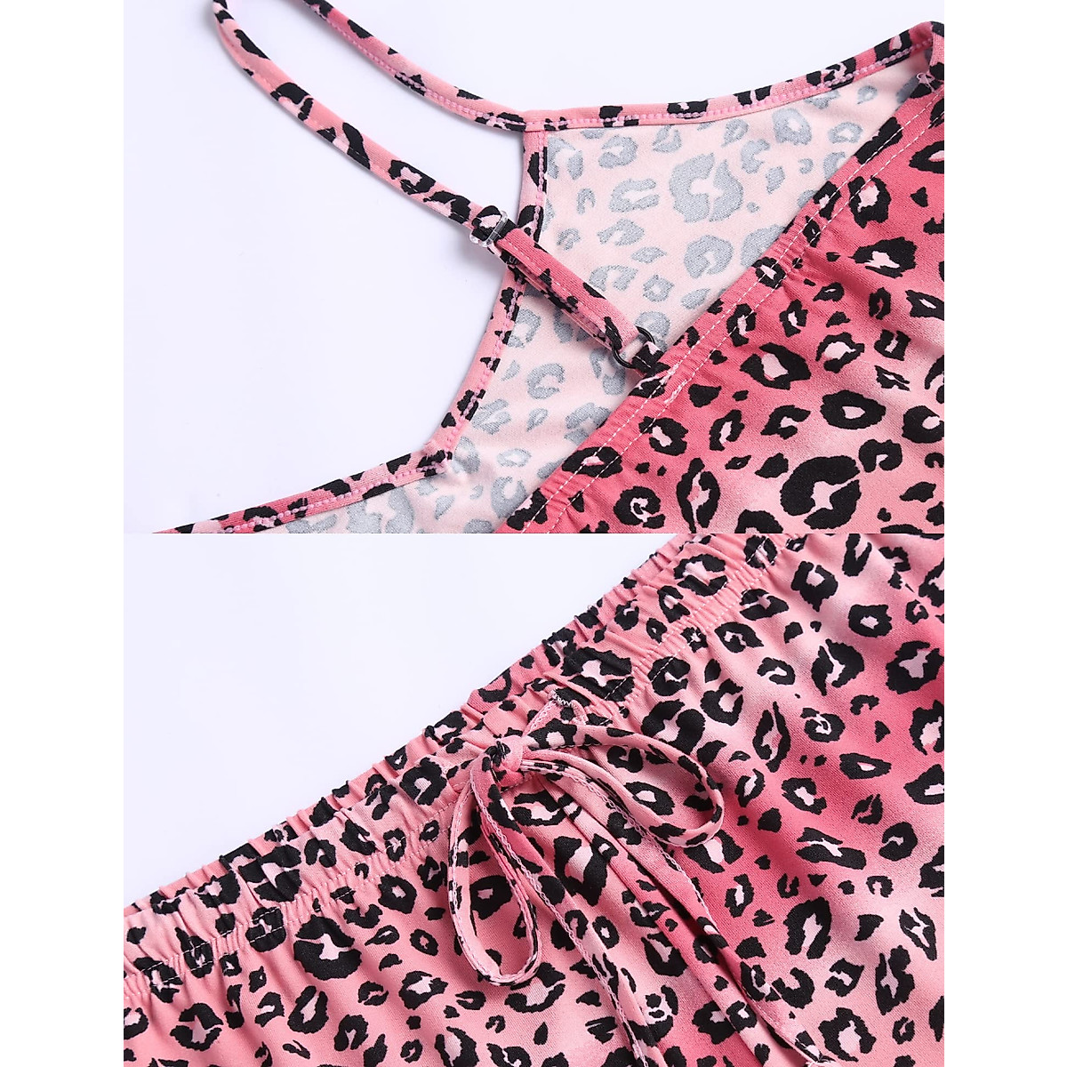 Ekouaer Printed Pajamas Set Sleeveless Tops with Shorts Pj Sets Cute Nightwear for Women